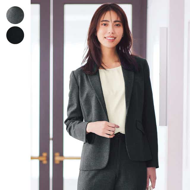 ベルメゾン 洗える通勤テーラードポンチカットソージャケット【レギュラー】 ブラック 17ABR(17ABR ブラック): ベルメゾン JRE MALL店｜JRE MALL