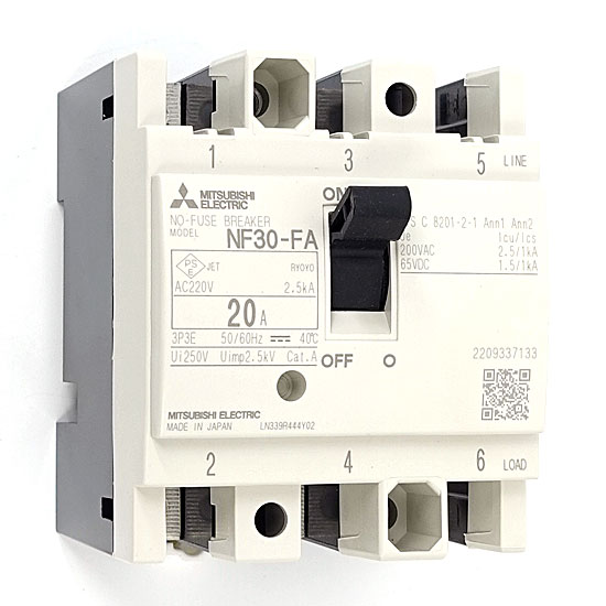 【送料無料】三菱電機 制御盤用ノーヒューズ遮断器 NF30-FA 3P 20A: オンラインショッピングエクセラー JRE MALL店｜JRE MALL