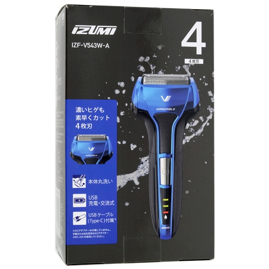【送料無料】IZUMI メンズシェーバー 4枚刃 ソリッドモデル IZF-V543W-A ブルー: オンラインショッピングエクセラー JRE MALL店｜JRE MALL