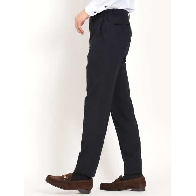 トラベスト/TRABEST スリムフィット ノータックスラックス ヘリンボンターコイズ【TAKA-Q】(73CM 71ターコイズ): トップ ...