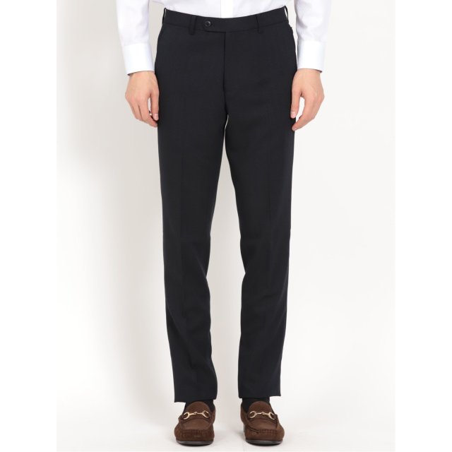 トラベスト/TRABEST スリムフィット ノータックスラックス ヘリンボンターコイズ【TAKA-Q】(73CM 71ターコイズ): トップ ...